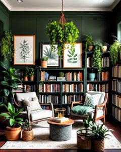20 Dark Green Home Library Ideas To Inspire Your Study